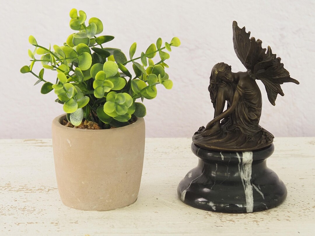 Vintage Art Deco Bronze Elf Sculpture on Marble Base - Milo Inspired ...