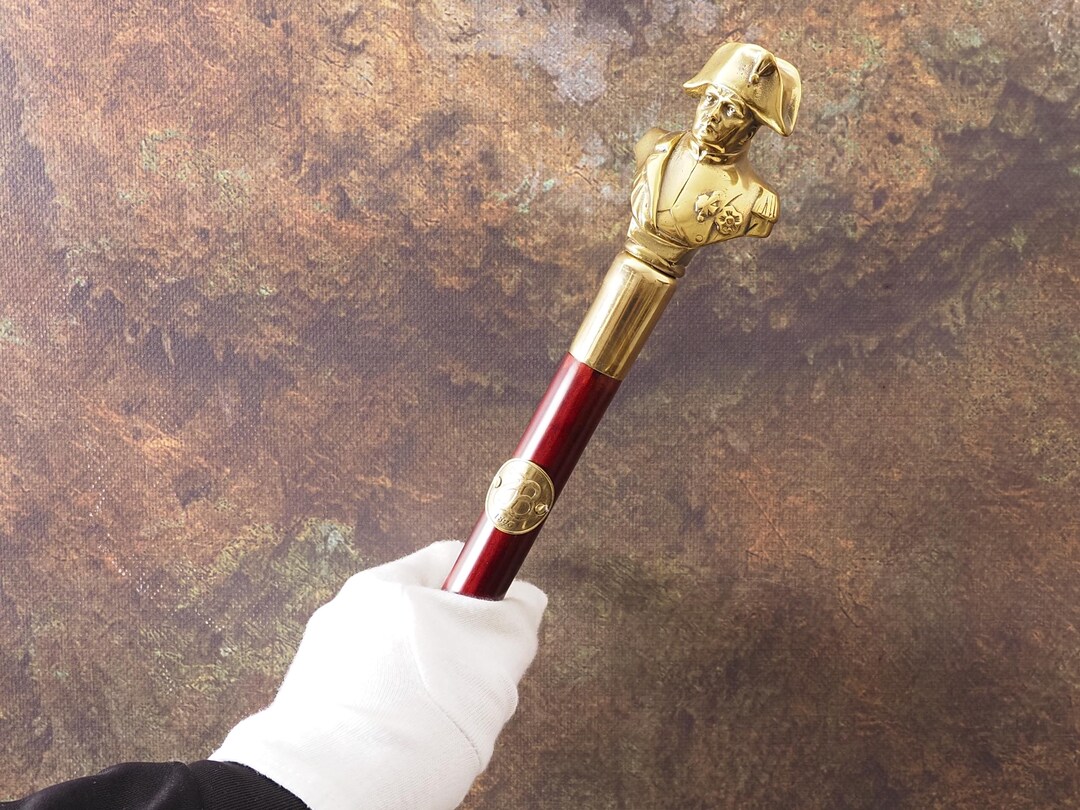 Napoleon Walking Cane Vintage Wooden Stick Art Deco Handle Antique ...