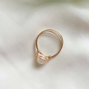 Mother of Pearl Wire Wrapped Ring - Etsy