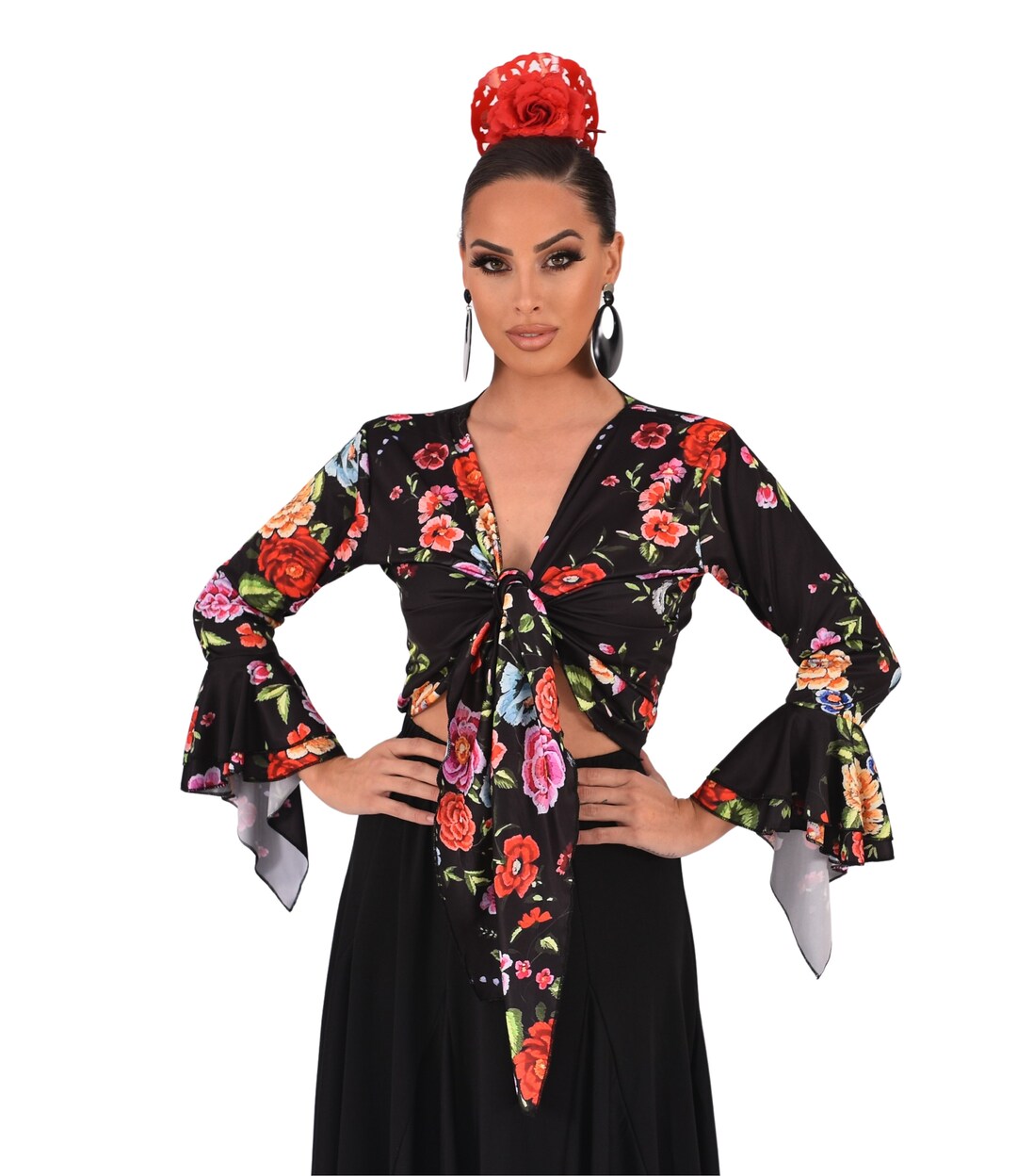 Top-bolero Made of Elastic Fabric, Crossed and With Ruffled Sleeves ...