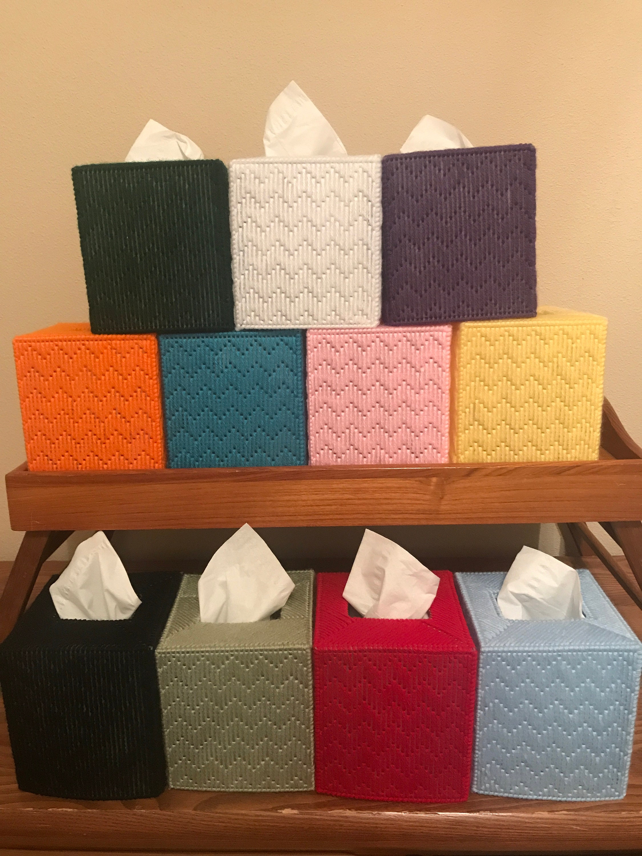 Solid Color Tissue Box Cover | Etsy