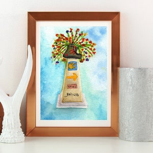 Camino De Santiago Poster Camino Arrow Art Print Camino Sign - Etsy