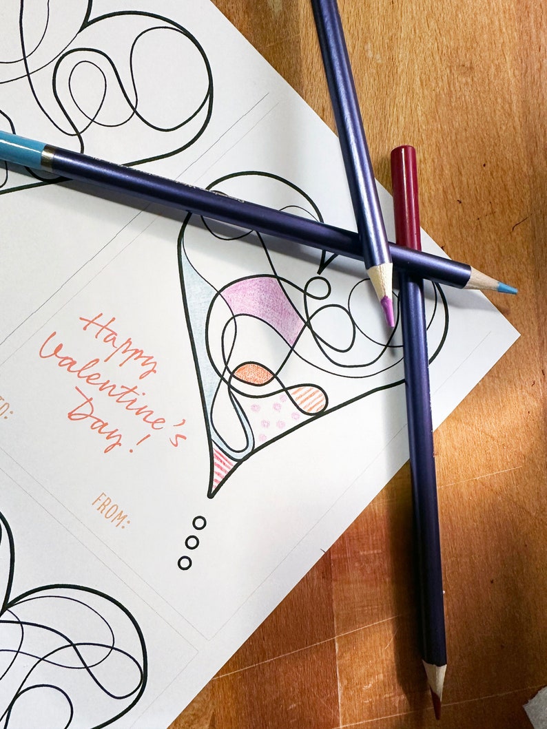 Printable Blank Valentine Coloring Page, Valentine's Day, Kids ...