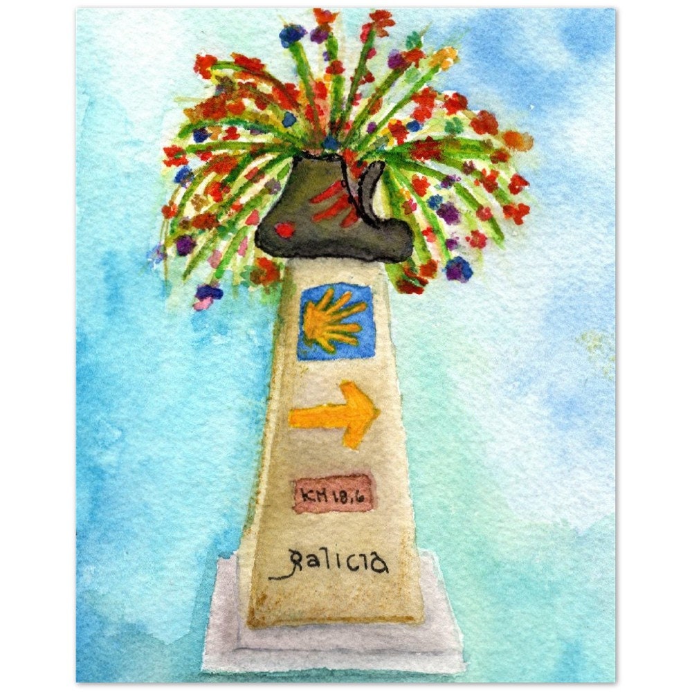 Camino De Santiago Poster Camino Arrow Art Print Camino Sign - Etsy
