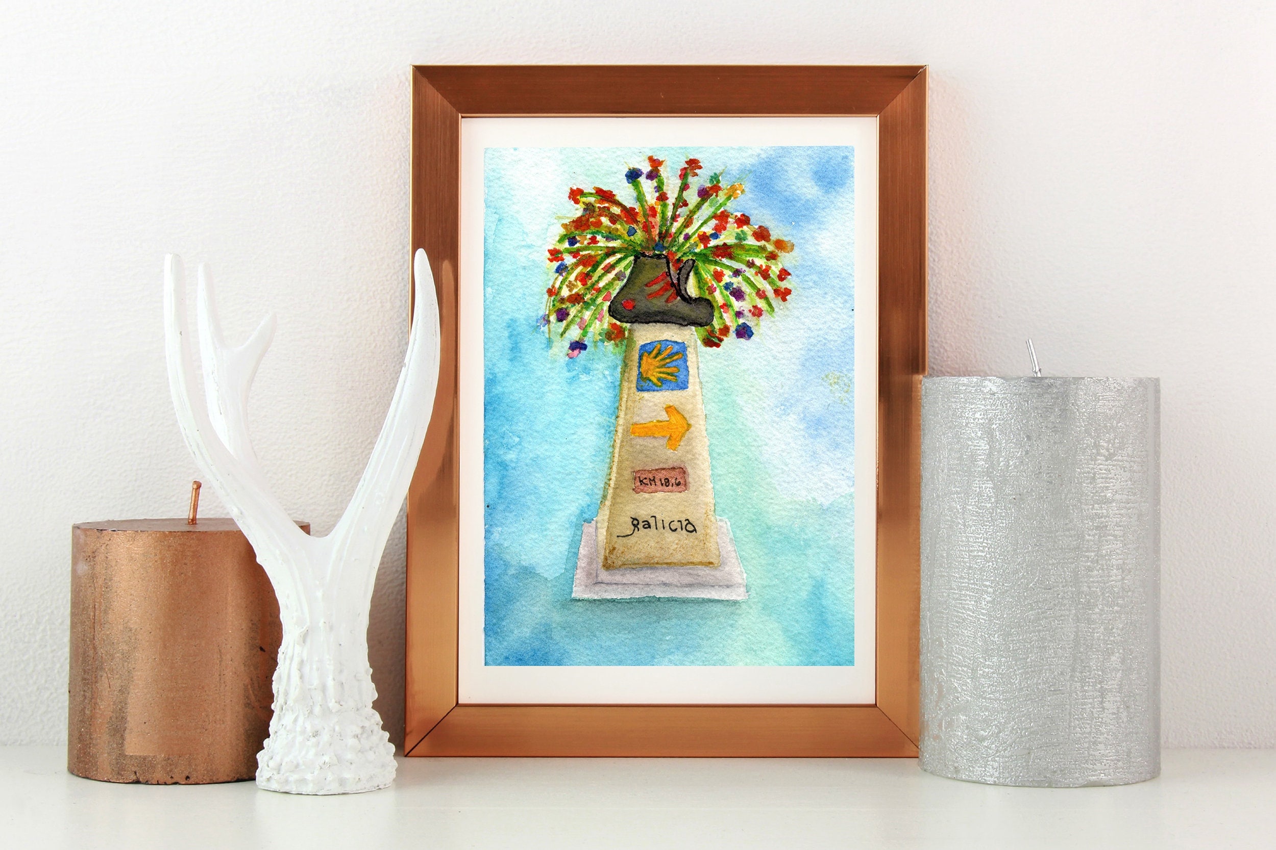 Camino De Santiago Poster Camino Arrow Art Print Camino Sign - Etsy