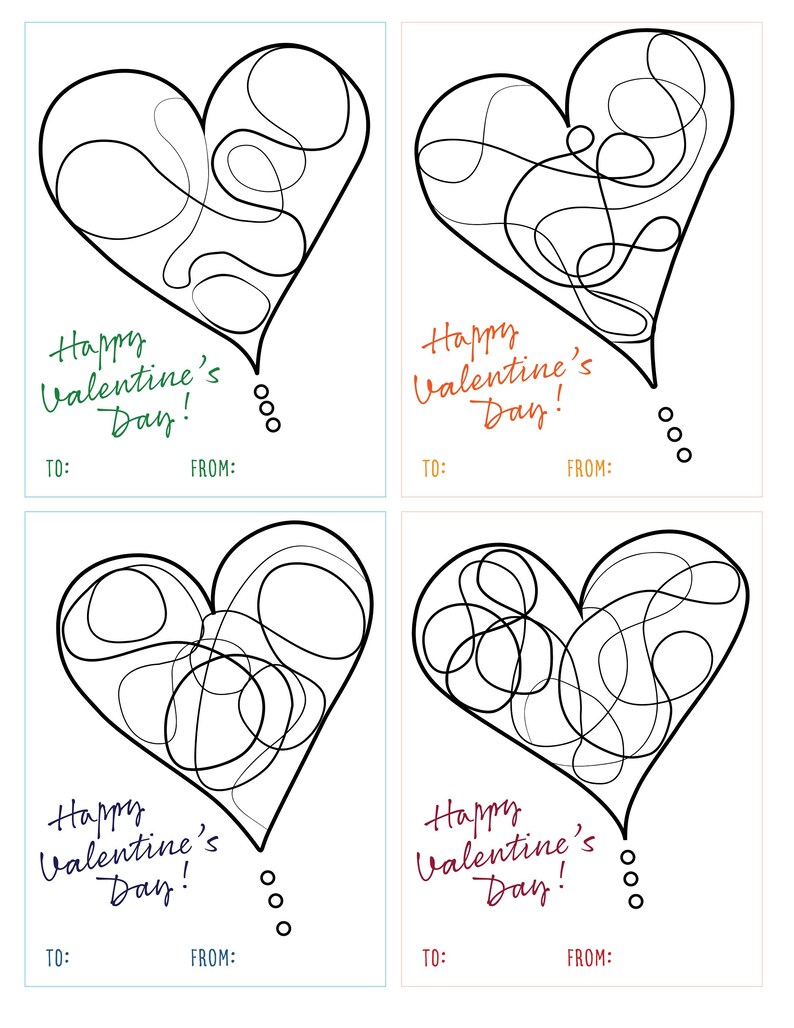Printable Blank Valentine Coloring Page, Valentine's Day, Kids ...