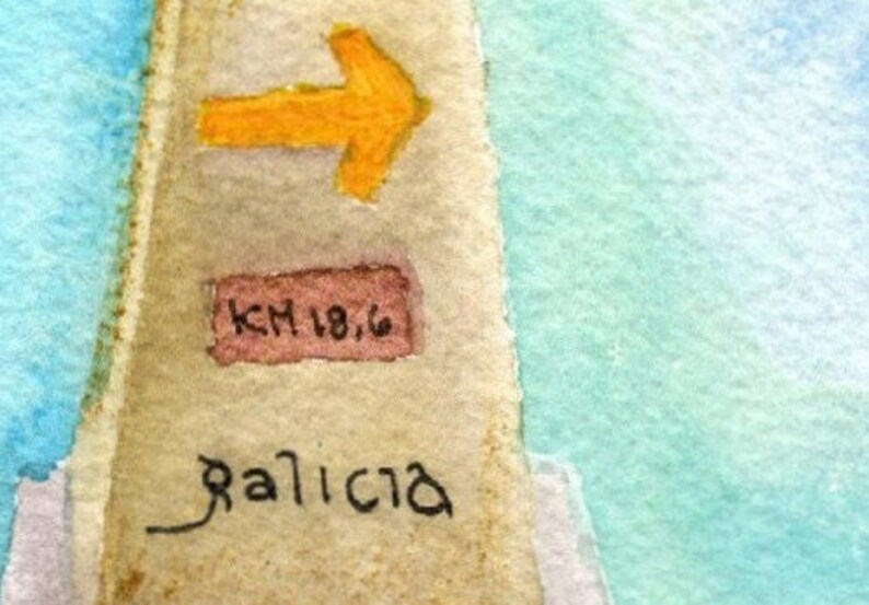 Camino De Santiago Poster Camino Arrow Art Print Camino Sign - Etsy