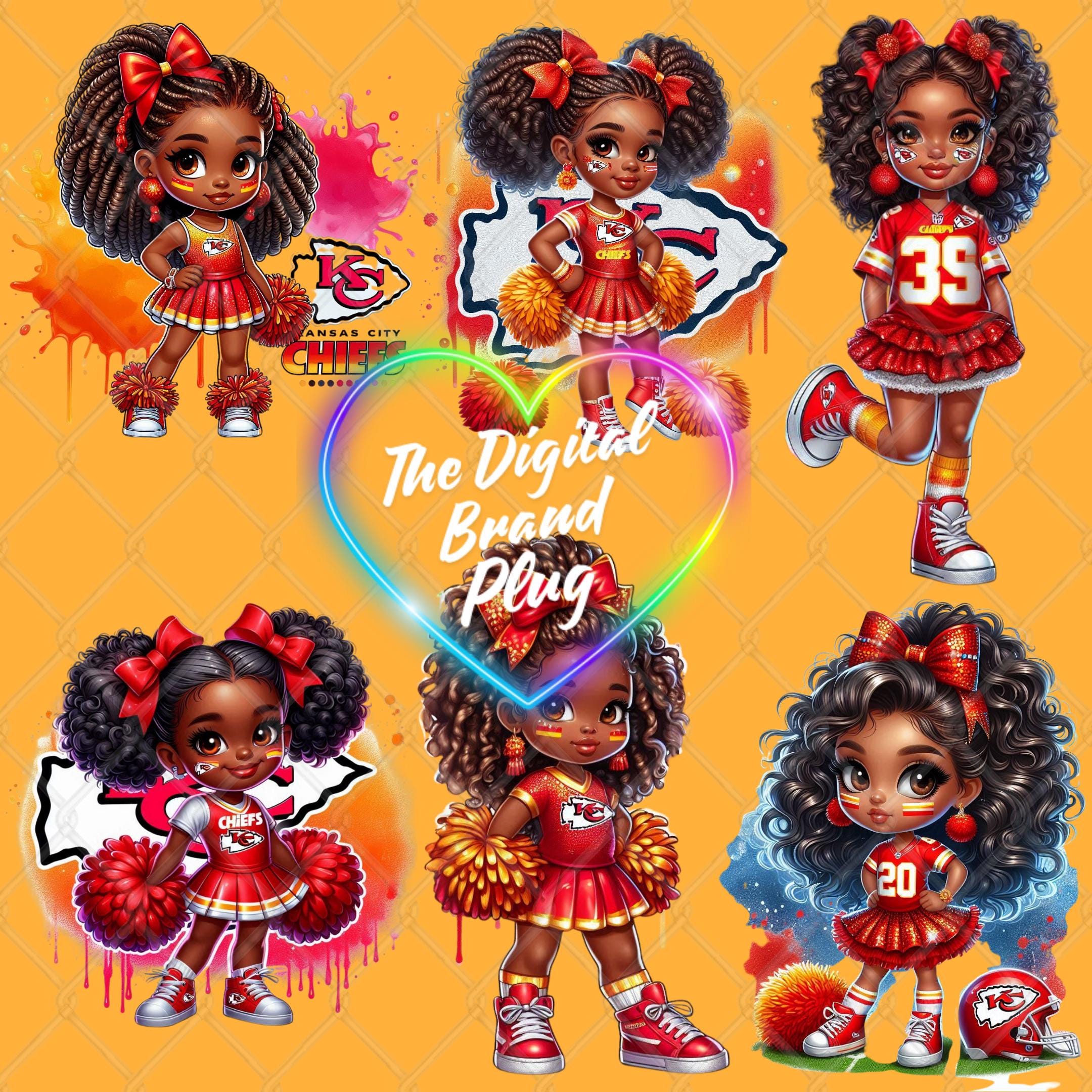 Chiefs Fan Girl, Chibi Clipart,digital Download, Sublimation,chibi Girl ...