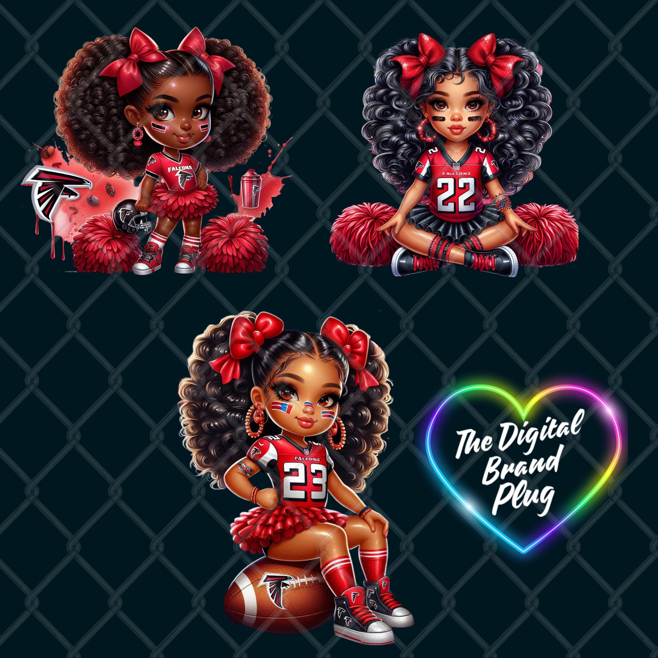 Falcons Fan Girl, Chibi Clipart,digital Download, Sublimation,chibi ...