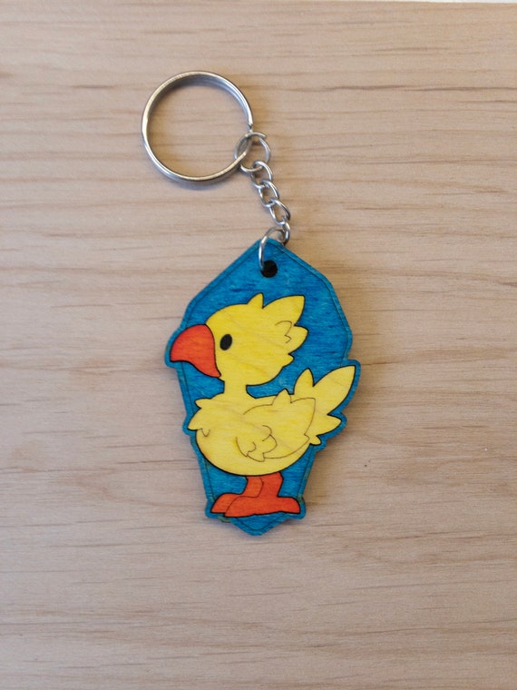 Wood Two Sided Chocobo Keychain/Charm | Etsy