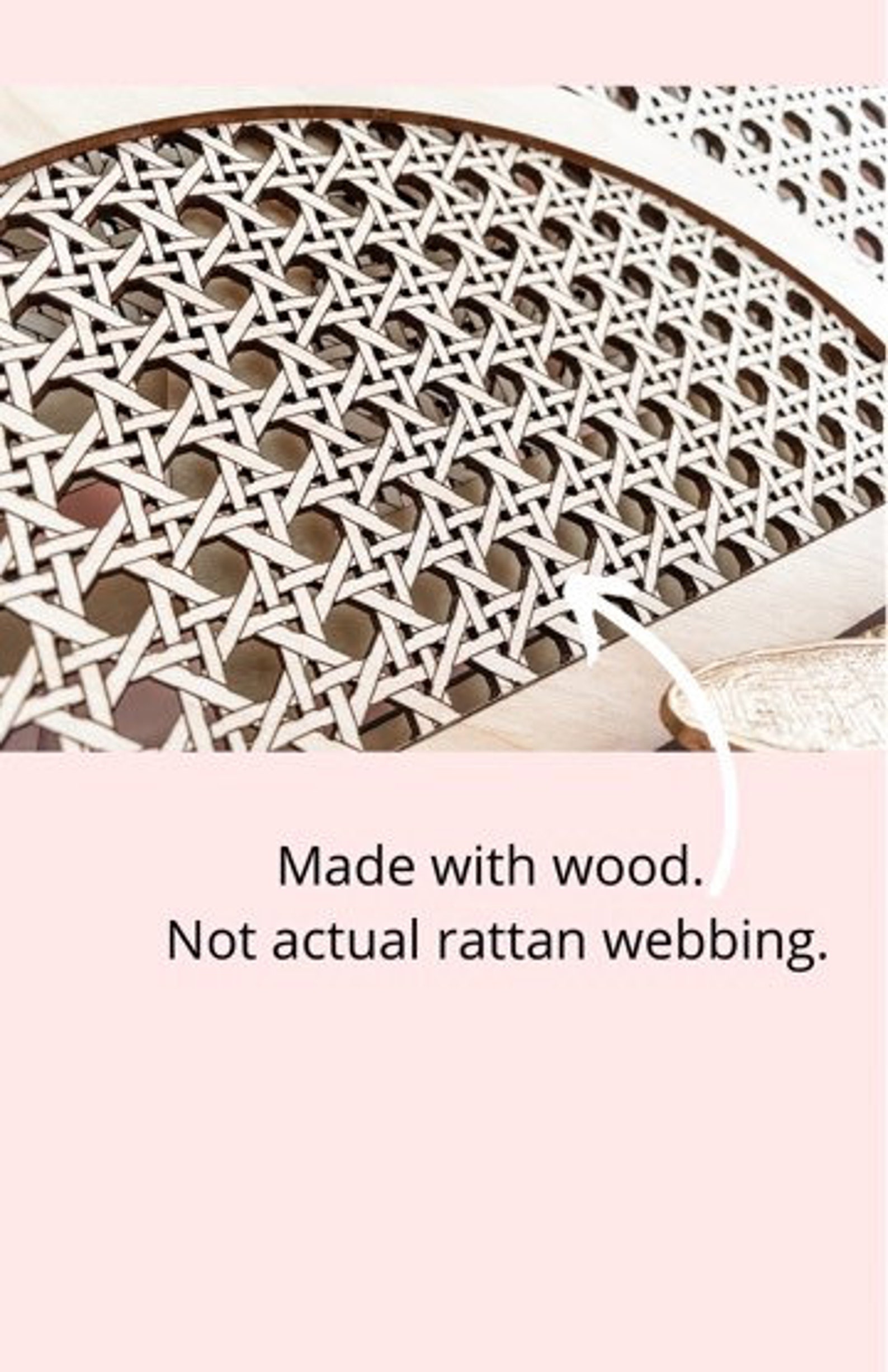 Cane Webbing Pattern Half Moon Wood Rattan Pattern Boho Wall - Etsy