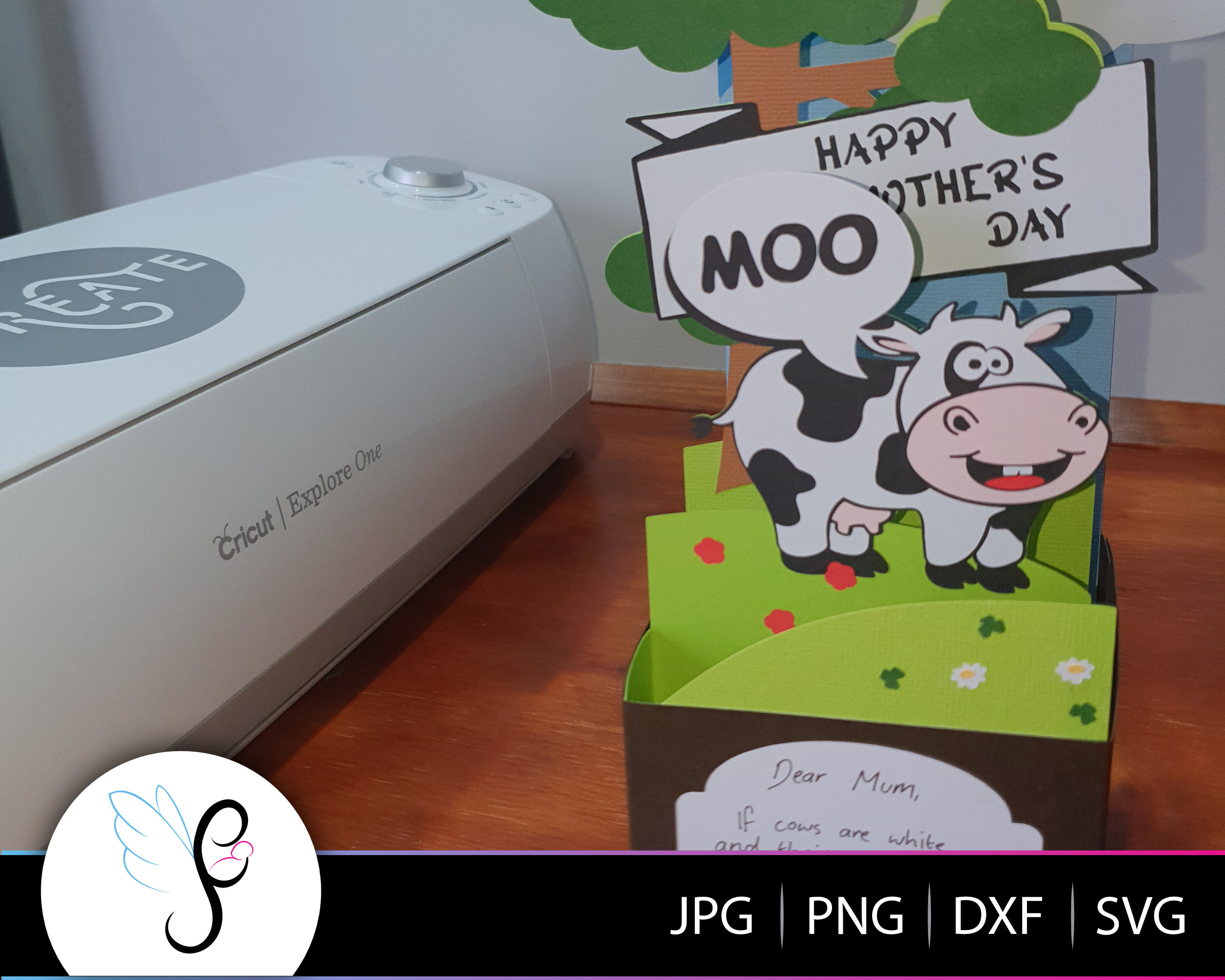 Mothers Day 3D Box Card SVG - Moothers Day Cow SVG - Etsy