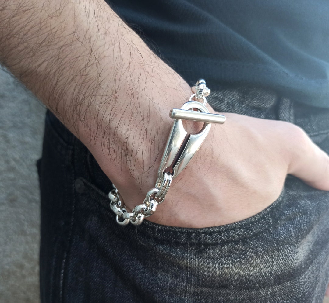 Mens Chunky Rolo Chain Bracelet: Chunky Toggle - Etsy