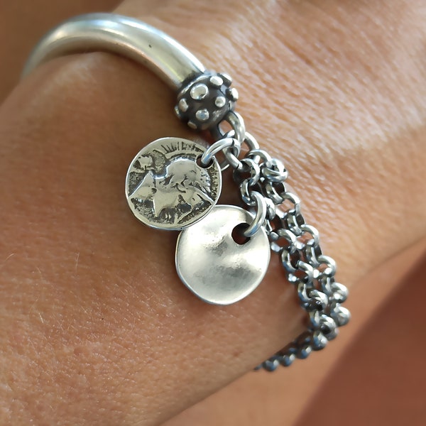 Silver Coin Bracelet - Etsy