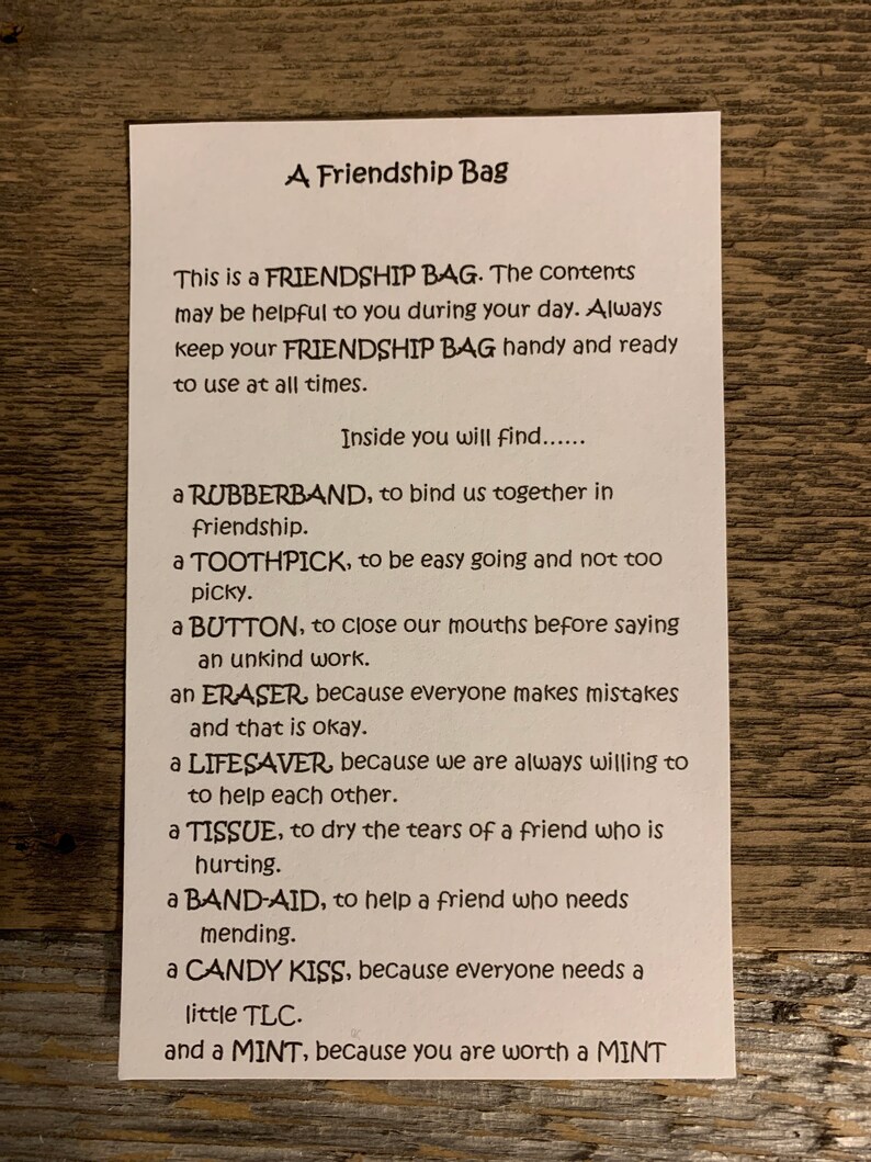 Friendship Bag Friendship Survival Bag Friendship Gift - Etsy