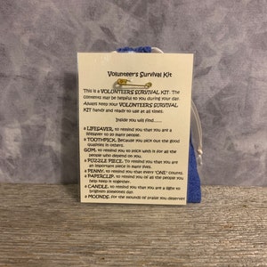 Volunteer Survival Kit, Appreciation Gift, Handmade or Organza ...