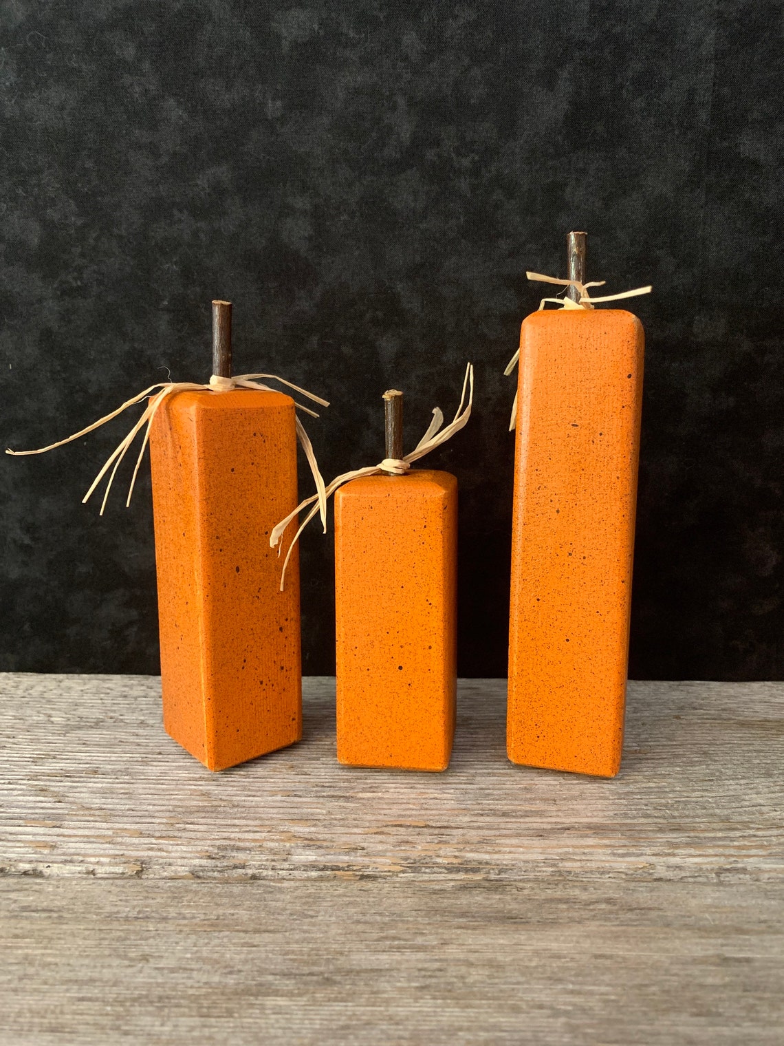 Wooden Tall Slender Pumpkins, Set of 3, Handmade, Fall Decoration - Etsy