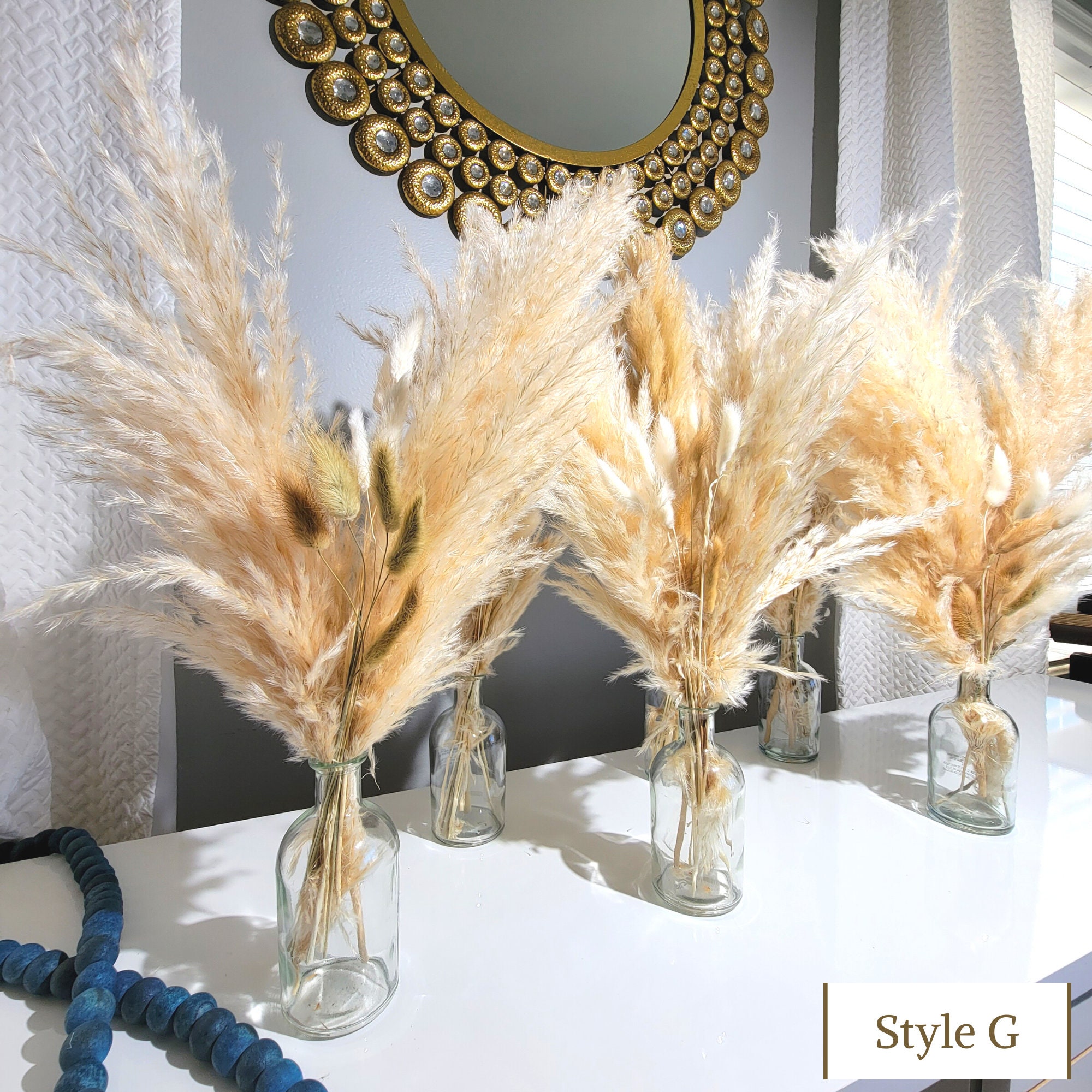 Orange Bunny Tails Pampas Grass Centerpieces, Baptism Decor, Wedding ...