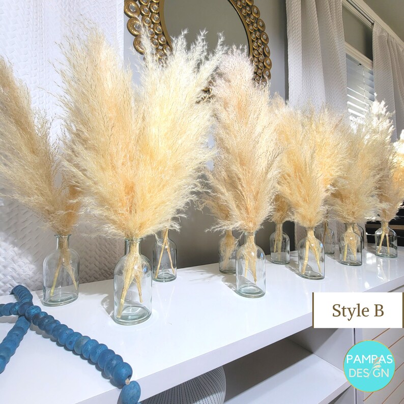 Cream Flower Pampas Centerpiece Set of 4 6 12 Floral - Etsy