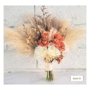 Soft Pink Pastel Rose Boho Wedding Bouquet Boho Bridal Bouquet Dried ...