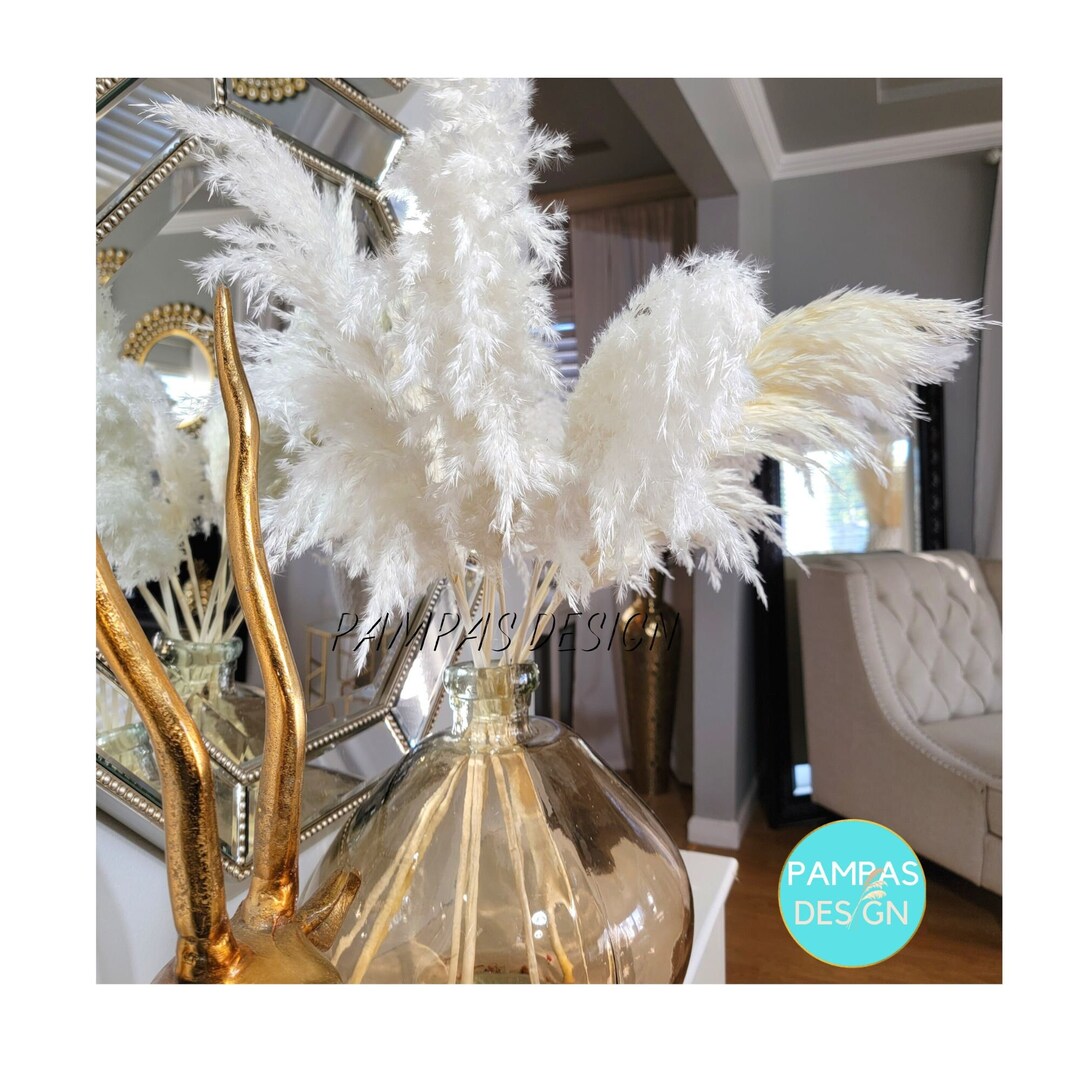 Pampas Grass White 20pcs, Wedding Decor, Boho Wedding Decor, Home Decor ...