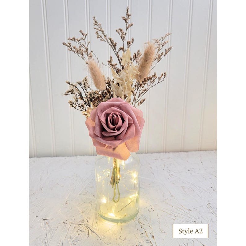 Blush Cream Terracotta Blue Rose Wedding Centerpiece Baby Shower Decor ...