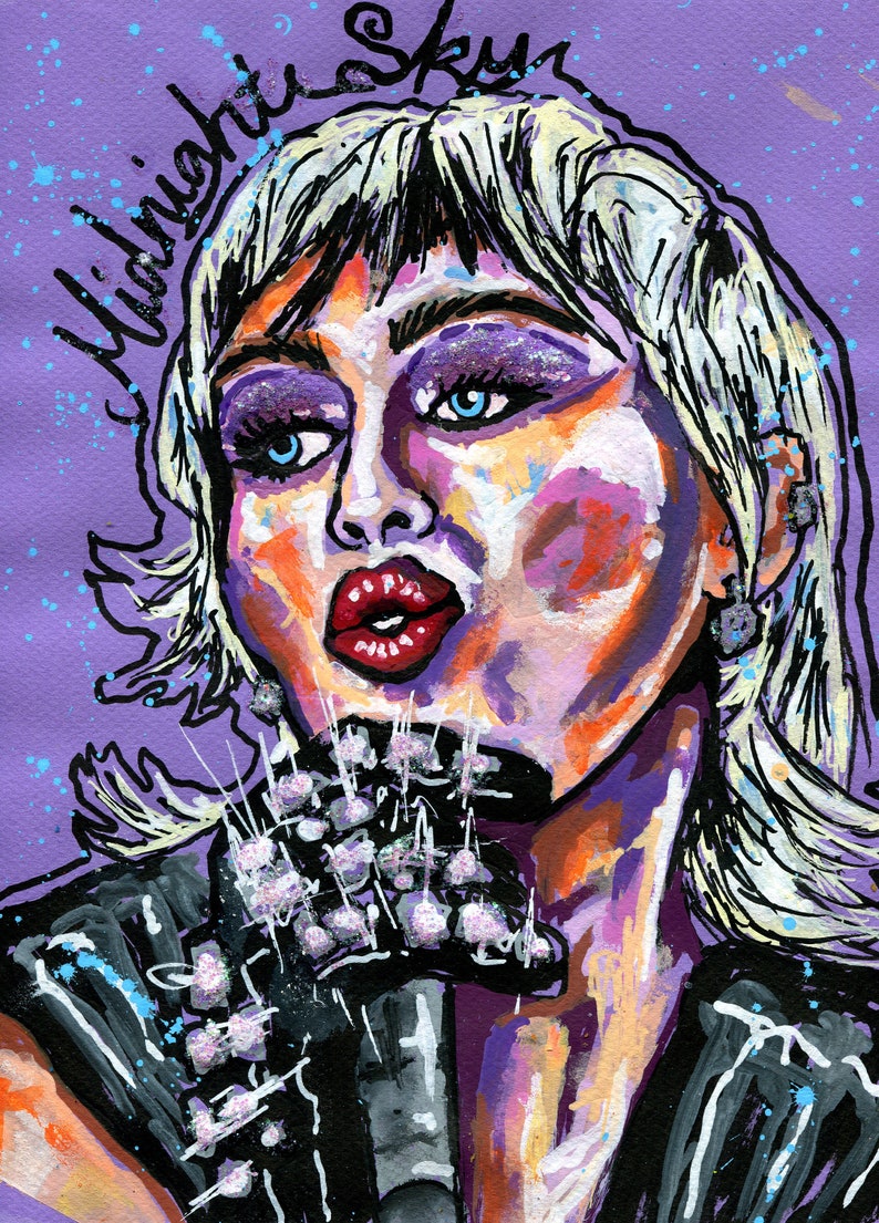 Miley Cyrus A4 or A3 Print of My Original Acrylic Portrait Painting ...
