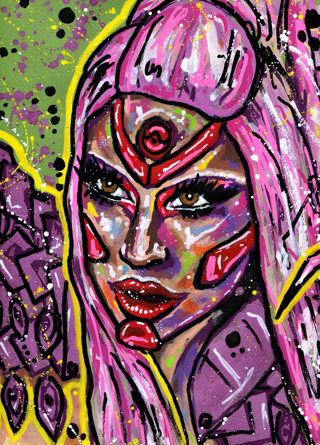 Lady Gaga Chromatica Look A4 or A3 Print of My Original Acrylic ...