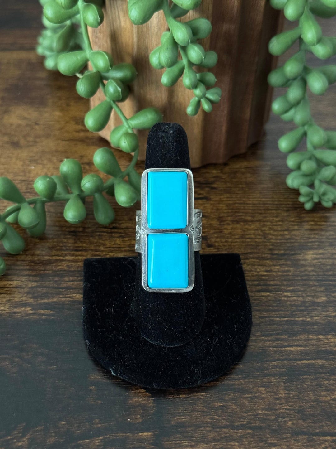 Ned Nez Kingman Turquoise & Sterling Silver Ring - Etsy