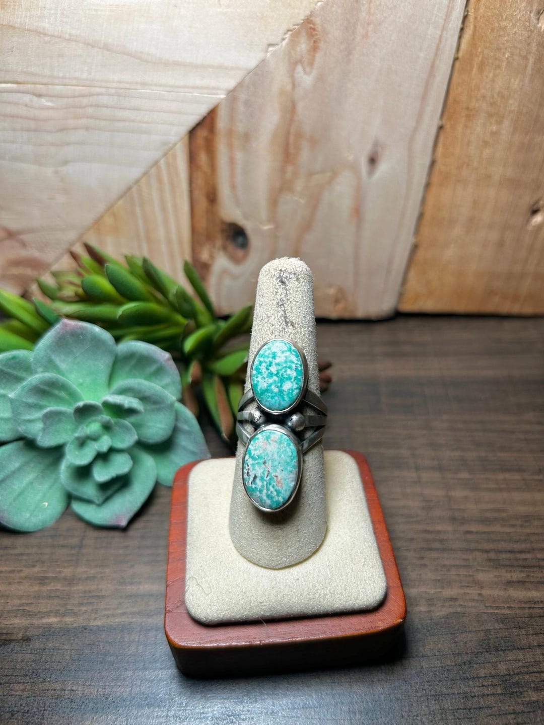 Danny Henio White Water Turquoise & Sterling Silver Ring Size 8 - Etsy