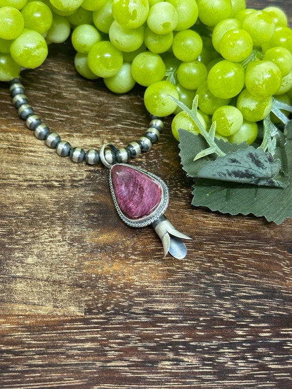 Navajo Made Purple Spiny Oyster & Sterling Silver Blo… - Gem