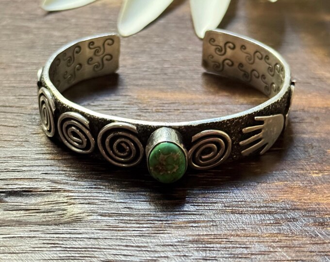 Alex Sanchez Kingman Spiderweb Turquoise & Sterling Silver Cuff ...