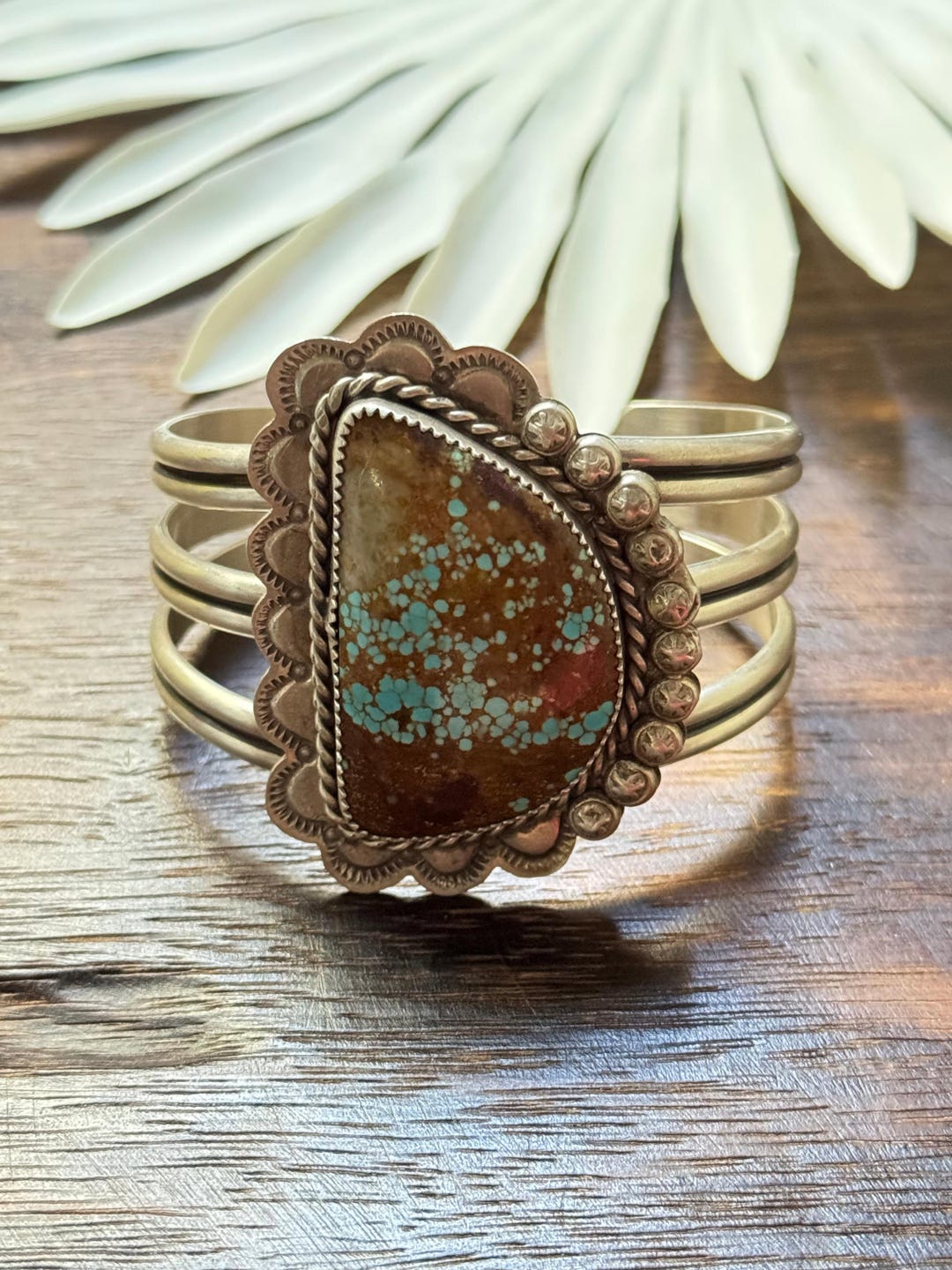 Danny Hinio 8 Turquoise & Sterling Silver Cuff Bracelet - Etsy