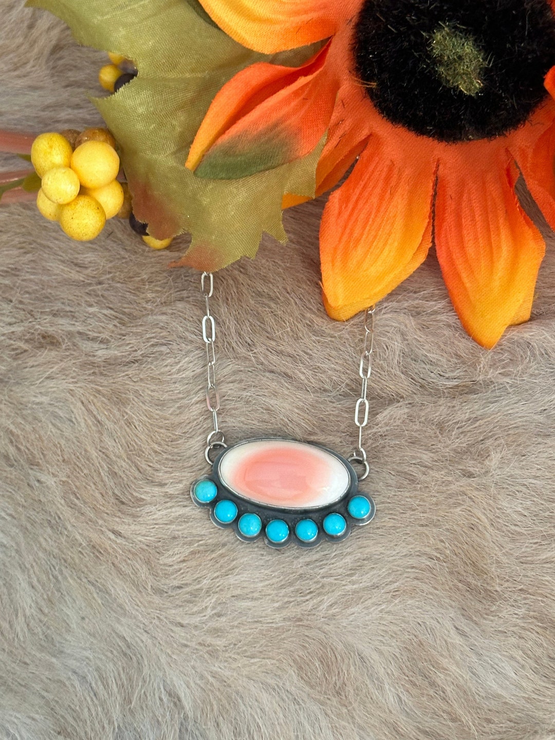 Gilbert Platero Multi Stone & Sterling Silver Cluster Necklace - Etsy