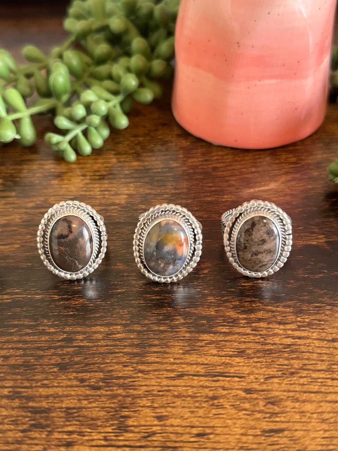 Jon Begay Petrified Wood & Sterling Silver Ring - Etsy