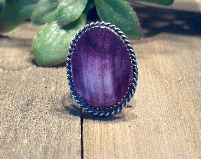 Navajo Made Purple Spiny Oyster & Sterling Silver Ring Size 5.75 - Etsy