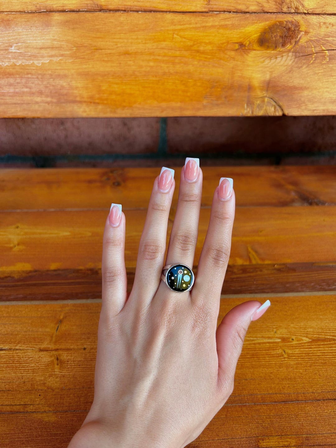 Matthew Jack Multi Stone Inlay Galaxy & Sterling Silver Ring Size 10.25 ...