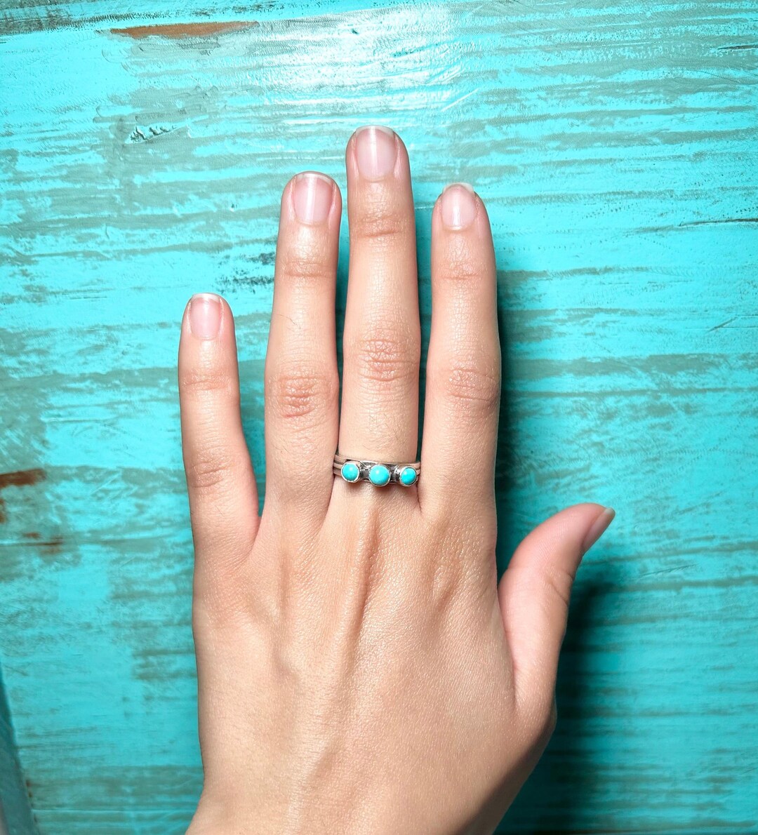 Arlene Lewis Kingman Turquoise & Sterling Silver Cluster Ring Size 7 - Etsy