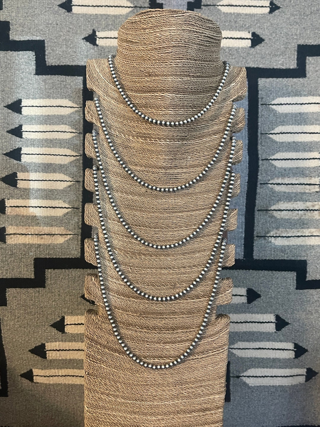 Navajo Sterling Silver 5 MM 36 Inch Pearl Necklace - Etsy