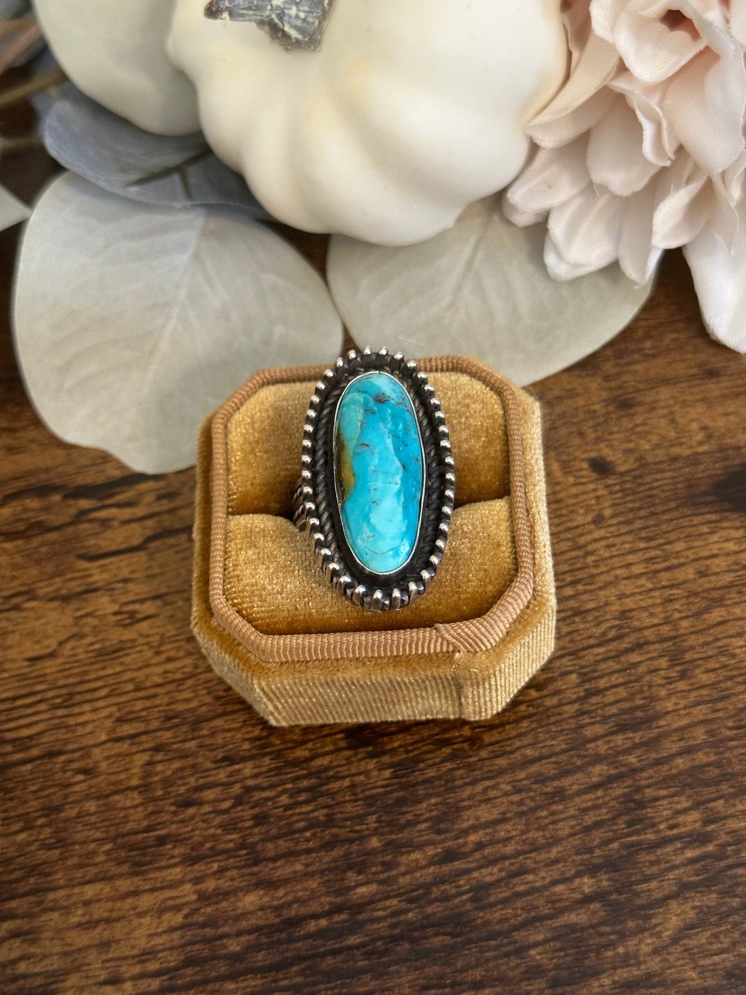 Navajo Made Kingman Turquoise & Sterling Silver Ring Size 7.25 - Etsy