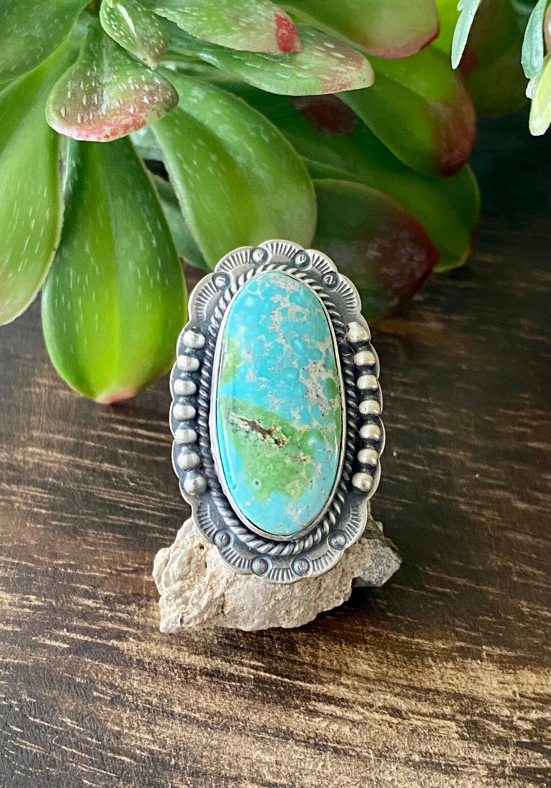 Greg Perry Sonoran Gold Turquoise & Sterling Silver Ring Size 6.25 - Etsy