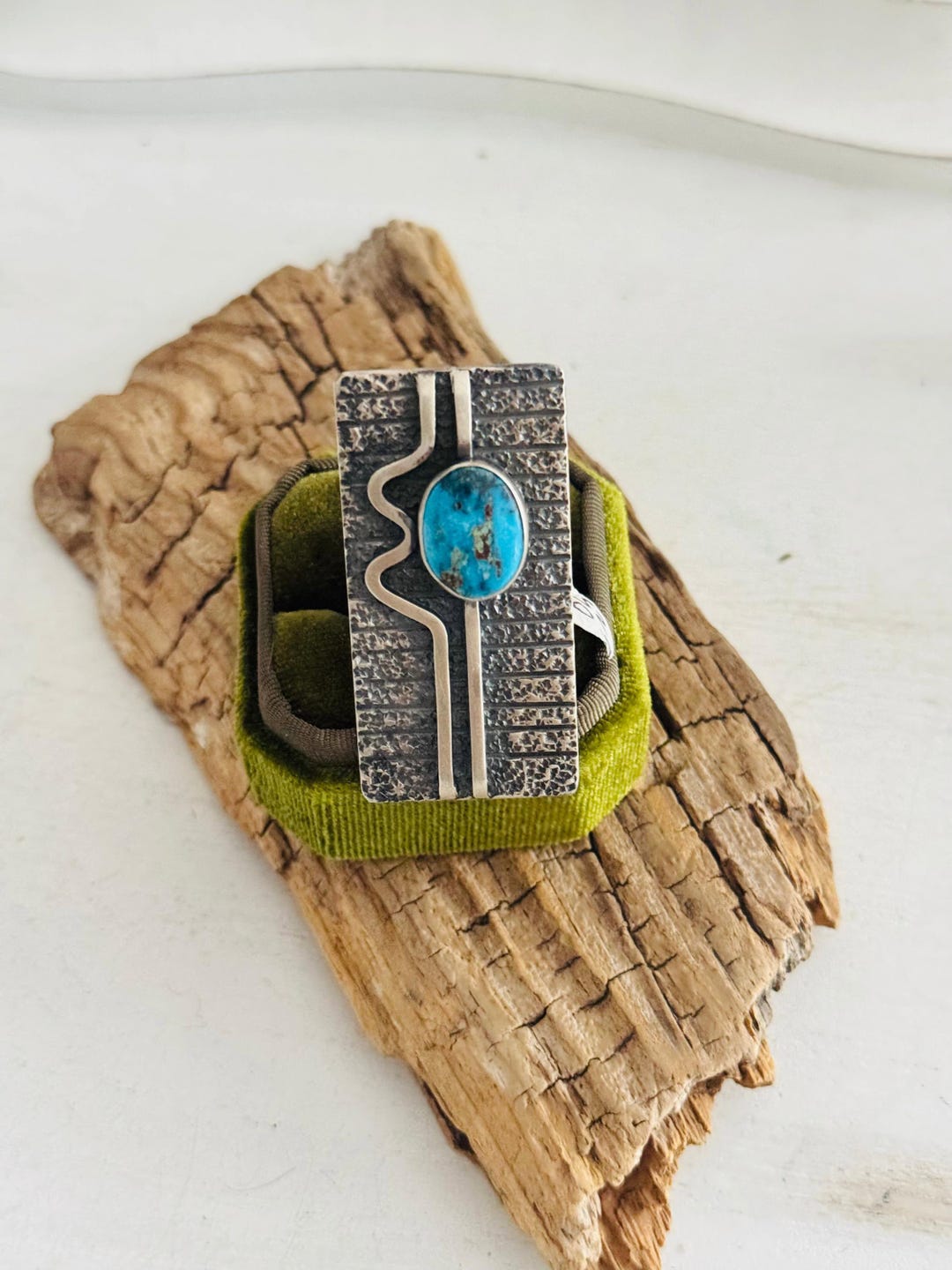 David Benally Blue Ridge Turquoise & Sterling Silver Ring Size 10 - Etsy