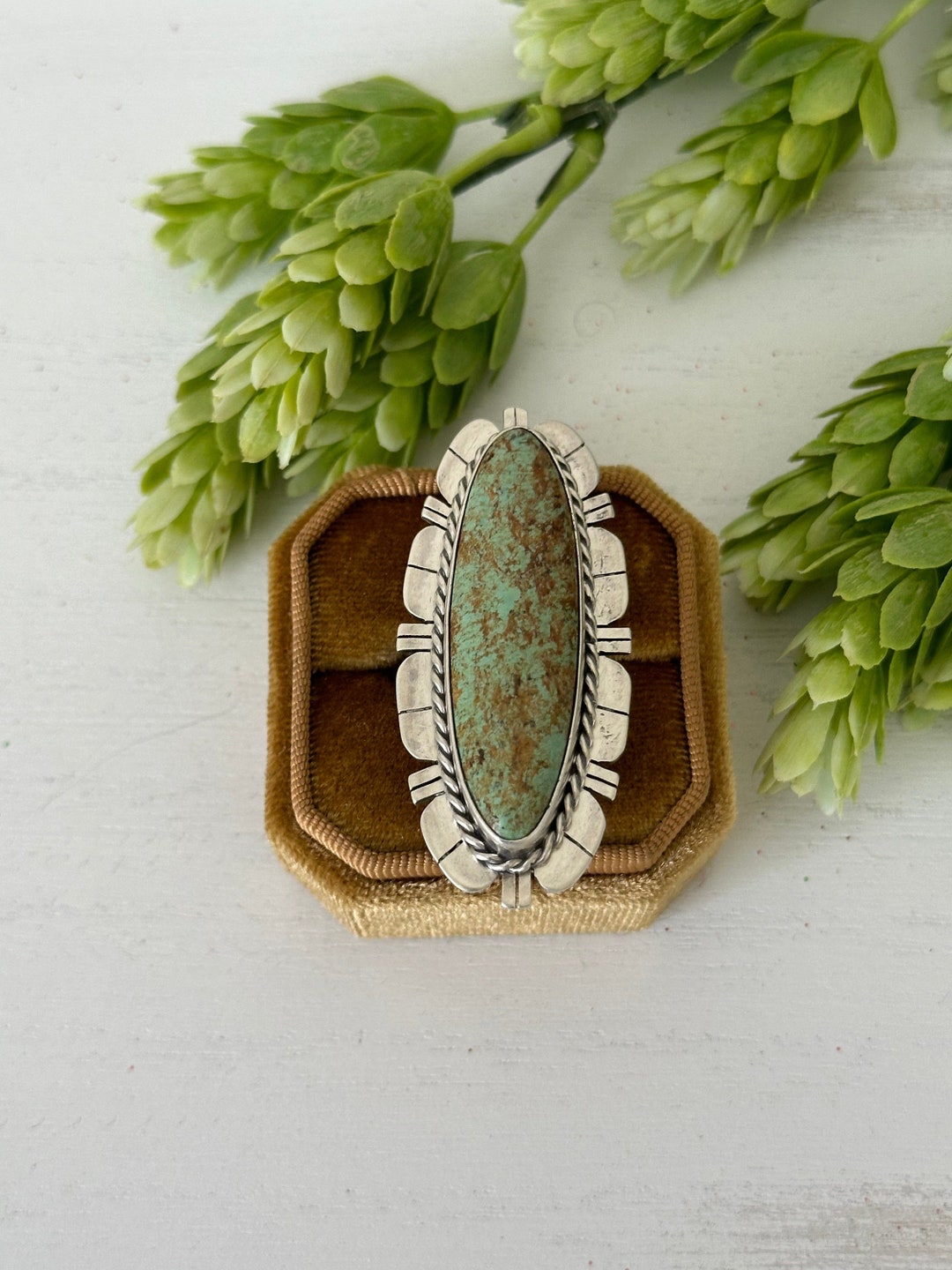 Larry Kaye Kingman Turquoise & Sterling Silver Adjustable Ring - Etsy
