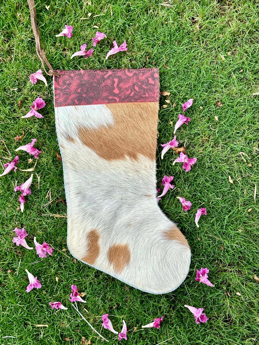 Genuine Tooled Leather Cowhide Stocking - Etsy
