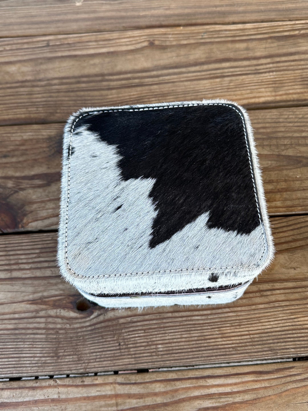 Genuine Leather Cowhide Jewelry Box - Etsy