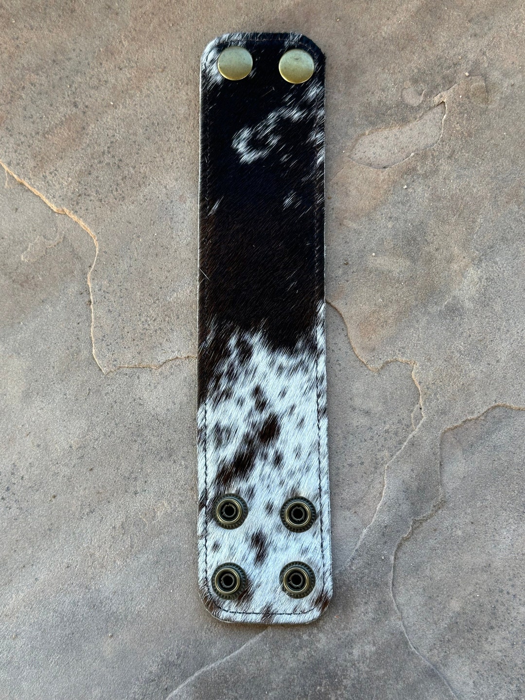 Genuine Leather & Cowhide Bracelet - Etsy