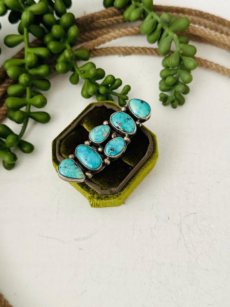 Sheila Becenti White Water Turquoise & Sterling Silver Adjustable ...