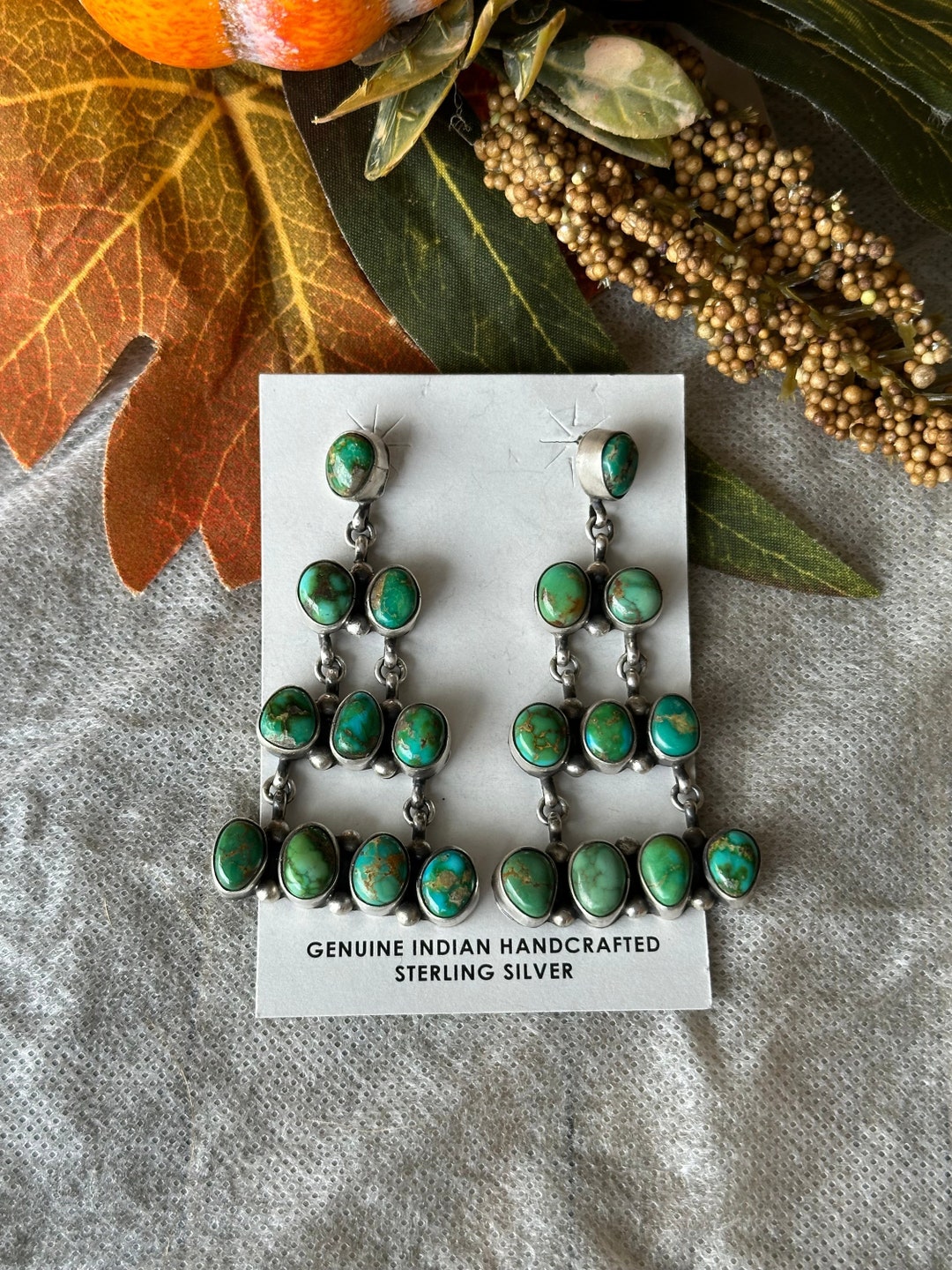 Timothy Yazzie Sonoran Gold Turquoise & Sterling Silver Post Cluster ...