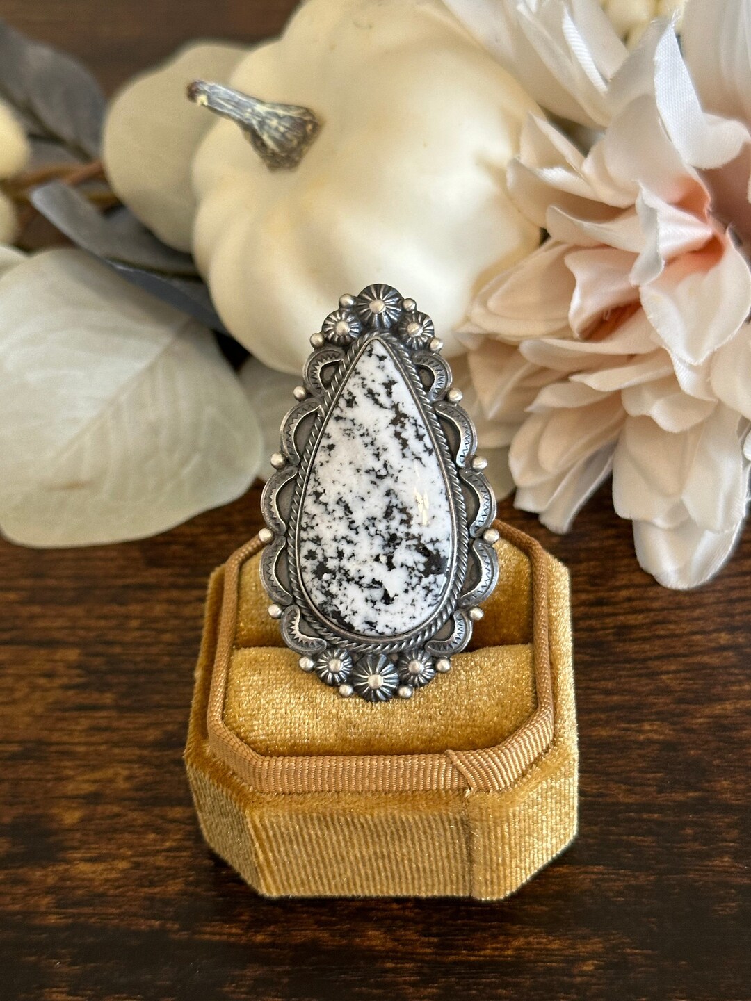 Benny Ramon White Buffalo & Sterling Silver Ring Size 7 - Etsy