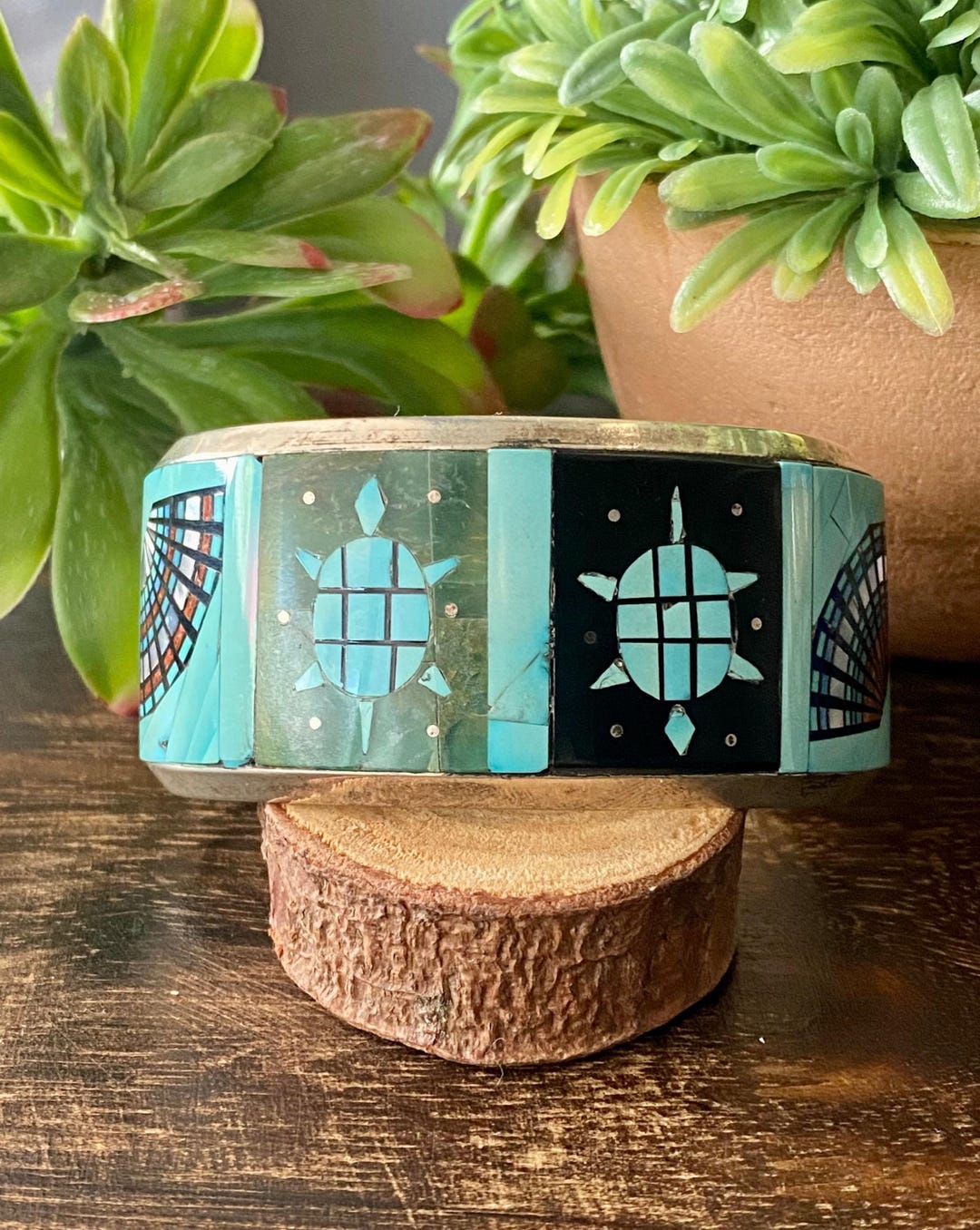 Bob Becenti & Lester James Multi Stone Sterling Silver Inlay Turtle ...